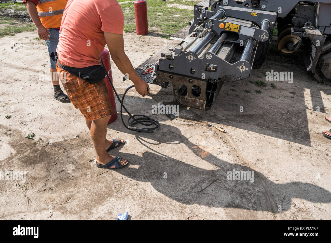 Asphalt paver old hi-res stock photography and images - Alamy