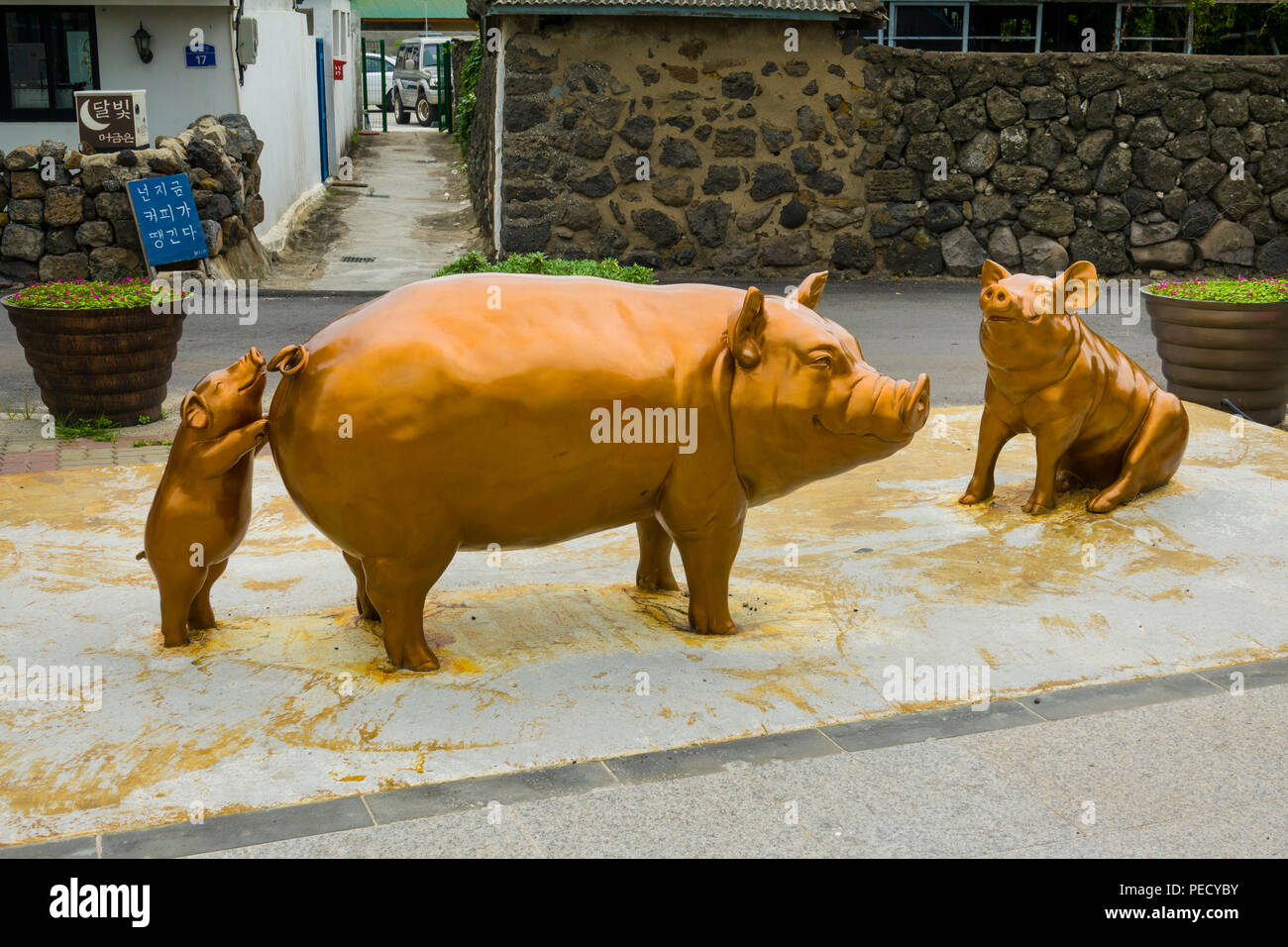 Pig Statues Jeju Island South Korea Strait Asia Stock Photo - Alamy