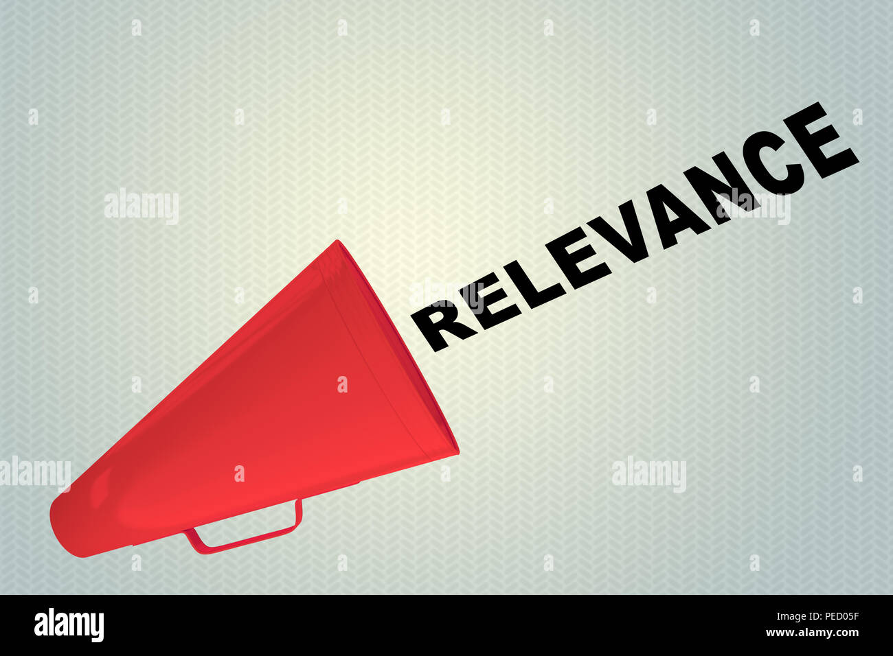 3D illustration of RELEVANCE title flowing from a loudspeaker Stock ...