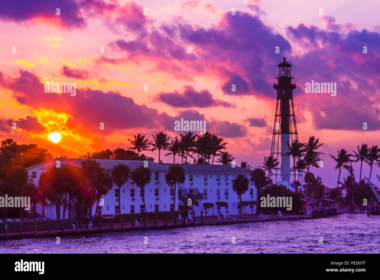 Coast Guard Lighthouse Sunrise Stock Photo - Alamy