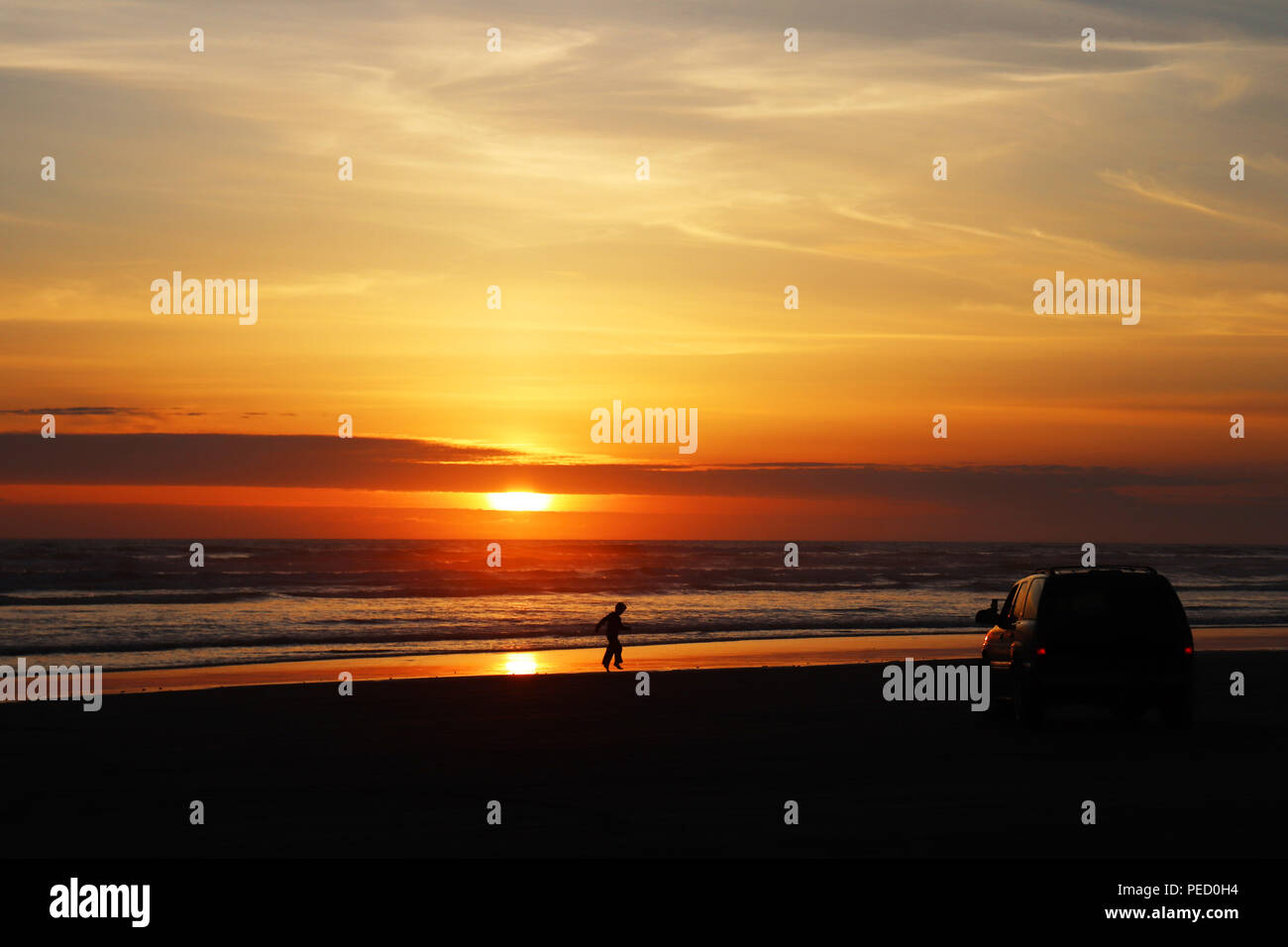 Sunset at Ocean City Beach Stock Photo - Alamy