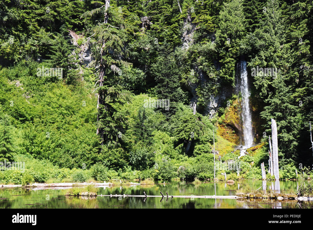 Waterfall at June Lake Stock Photo - Alamy