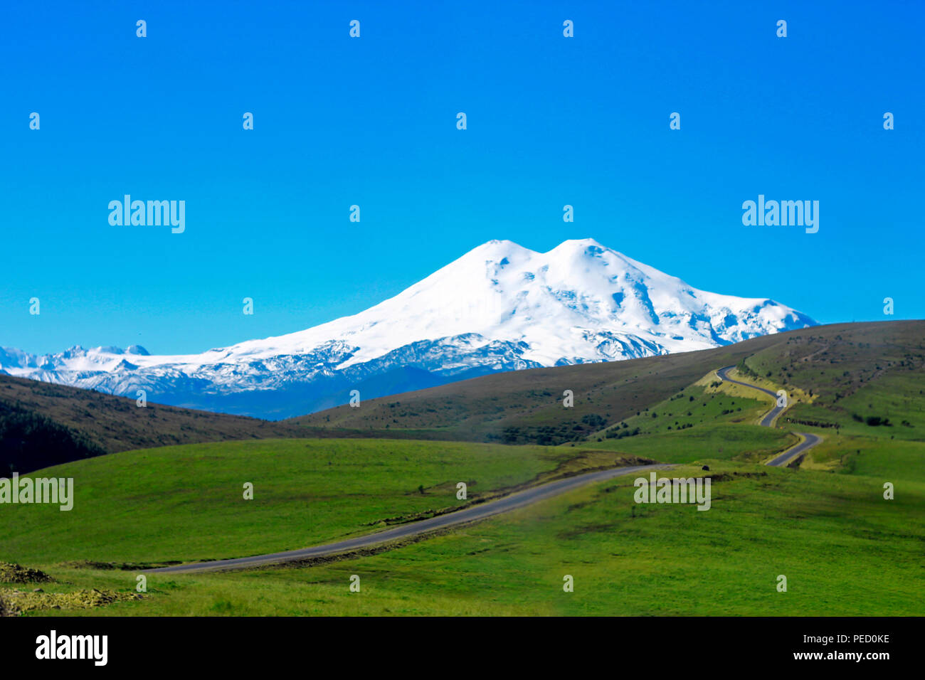 Elbrus mountain is highest peak of Europe Stock Photo - Alamy