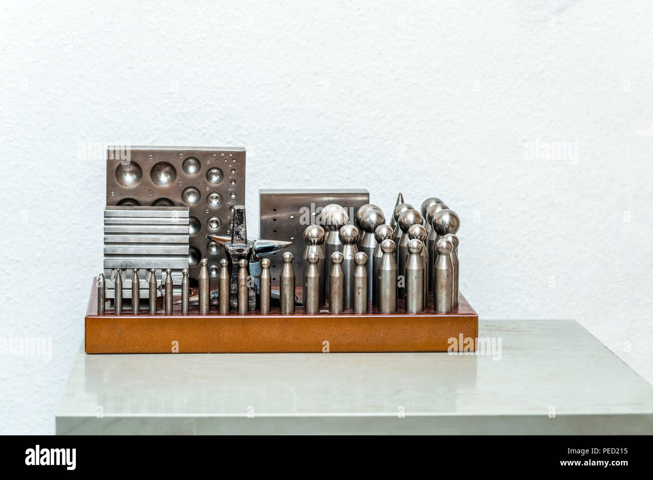 Equipment and tools of a goldsmith such as for scaling with white ...
