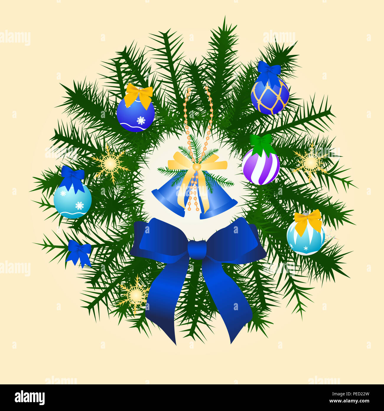 Blue Christmas Wreath Png