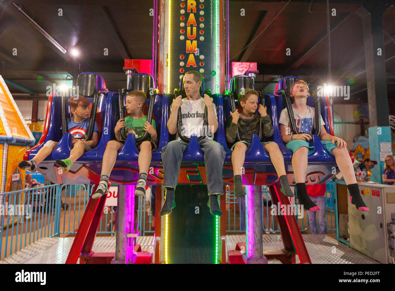 Trauma tower ride at Woodlands Family Theme park, Totnes, Devon ...