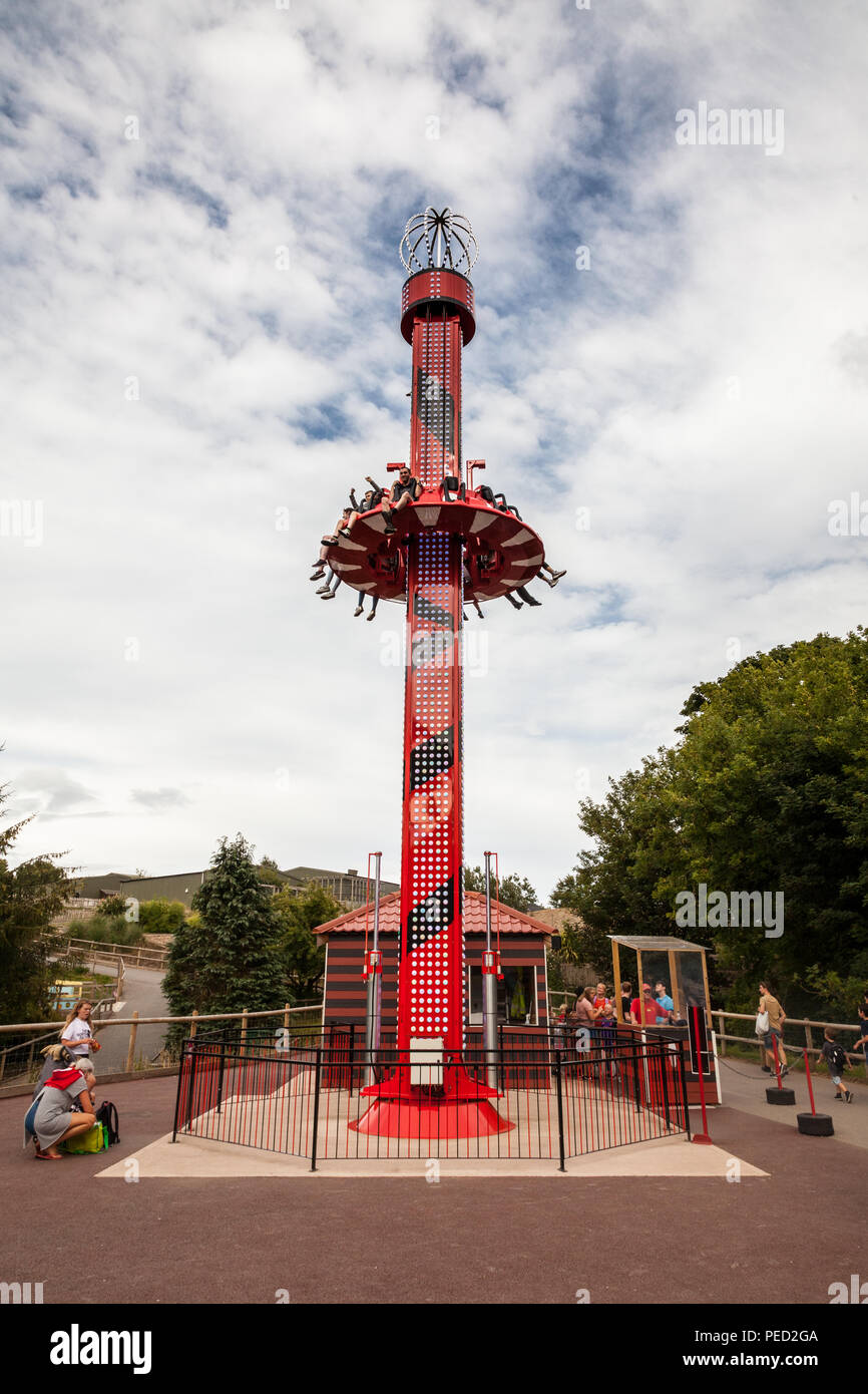 Vertigo ride at Woodlands family theme park, Totnes, Devon, England ...