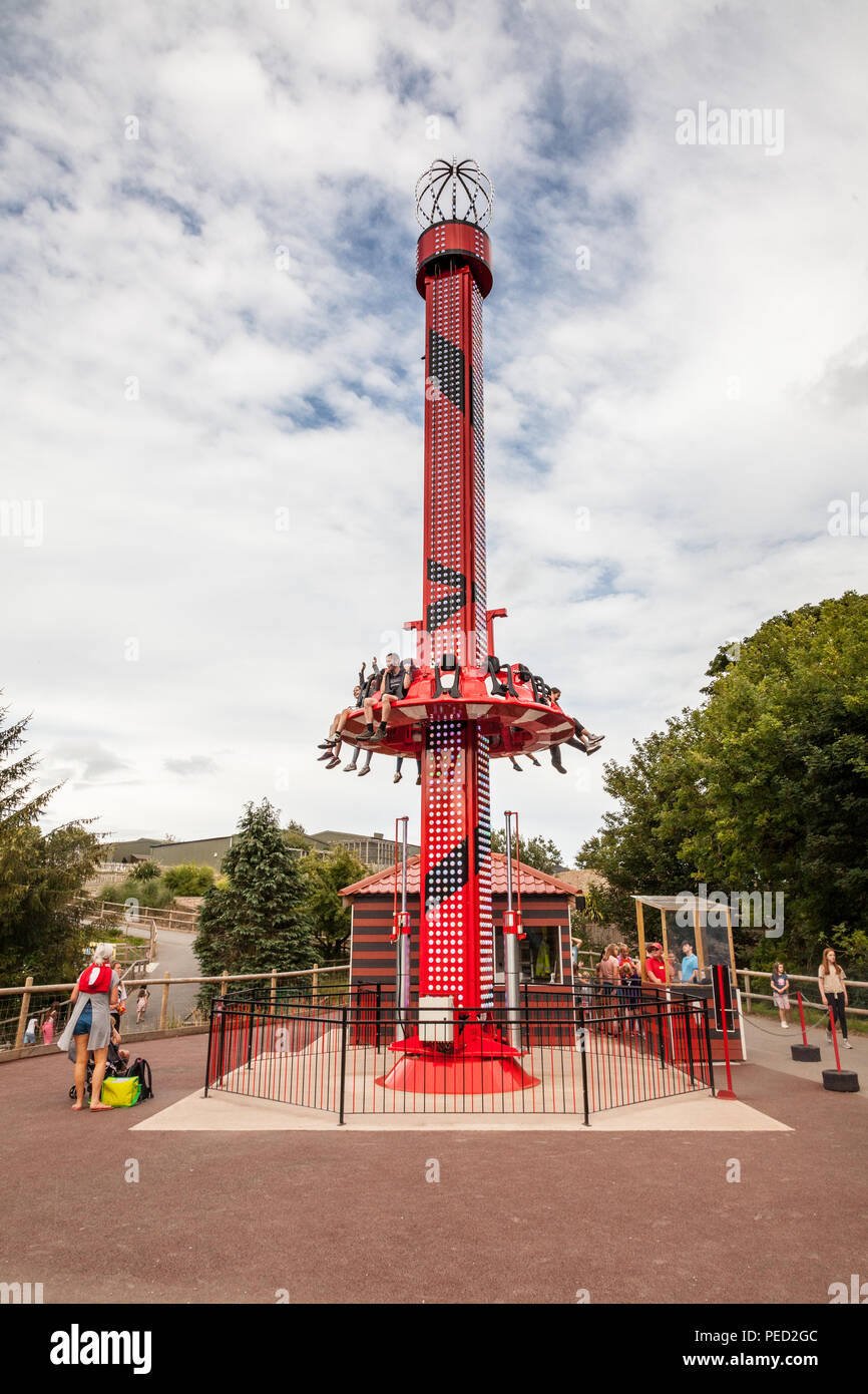 Vertigo ride at Woodlands family theme park, Totnes, Devon, England ...