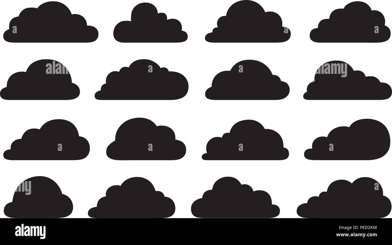 Group fluffy clouds isolated Stock Vector Images - Alamy