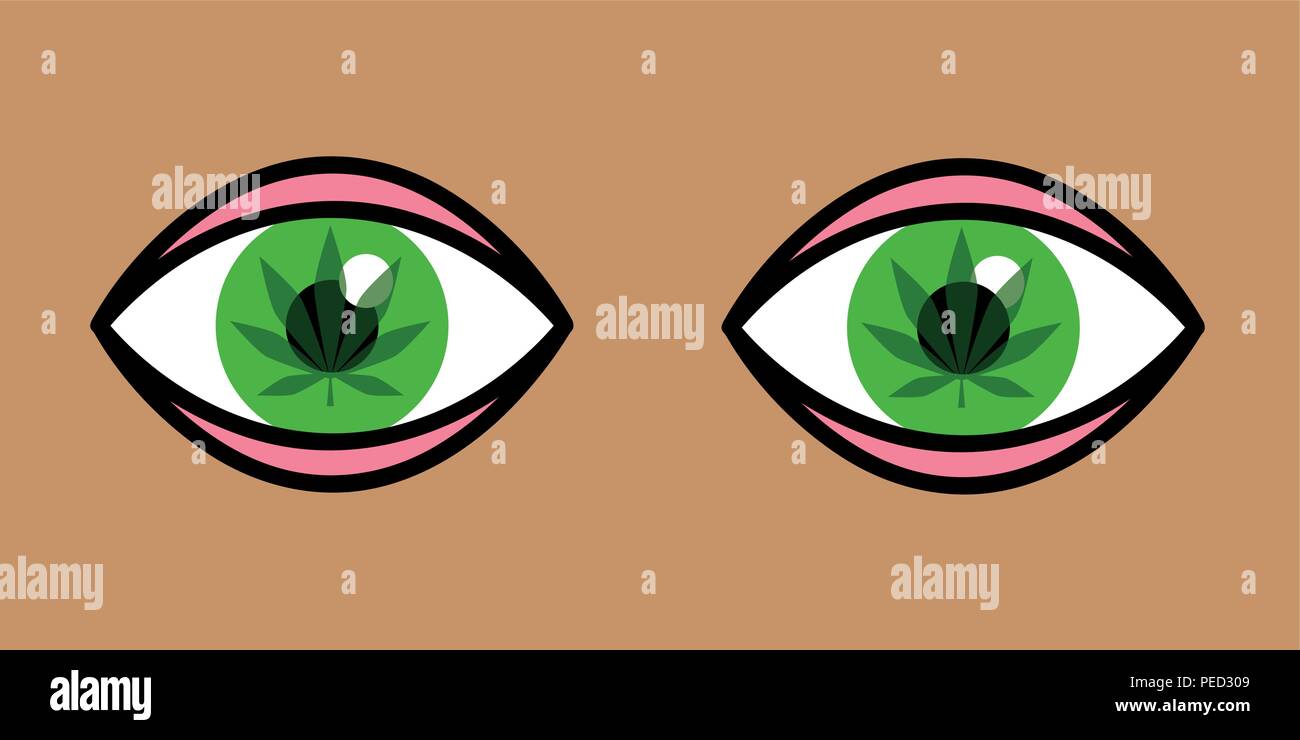 eyes with cannabis leaves inside vector illustration EPS10 Stock Vector ...