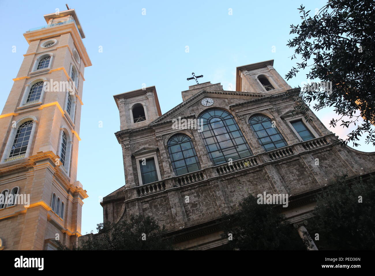 Saint George Maronite Cathedral in Beirut. downtown. It was heavily ...
