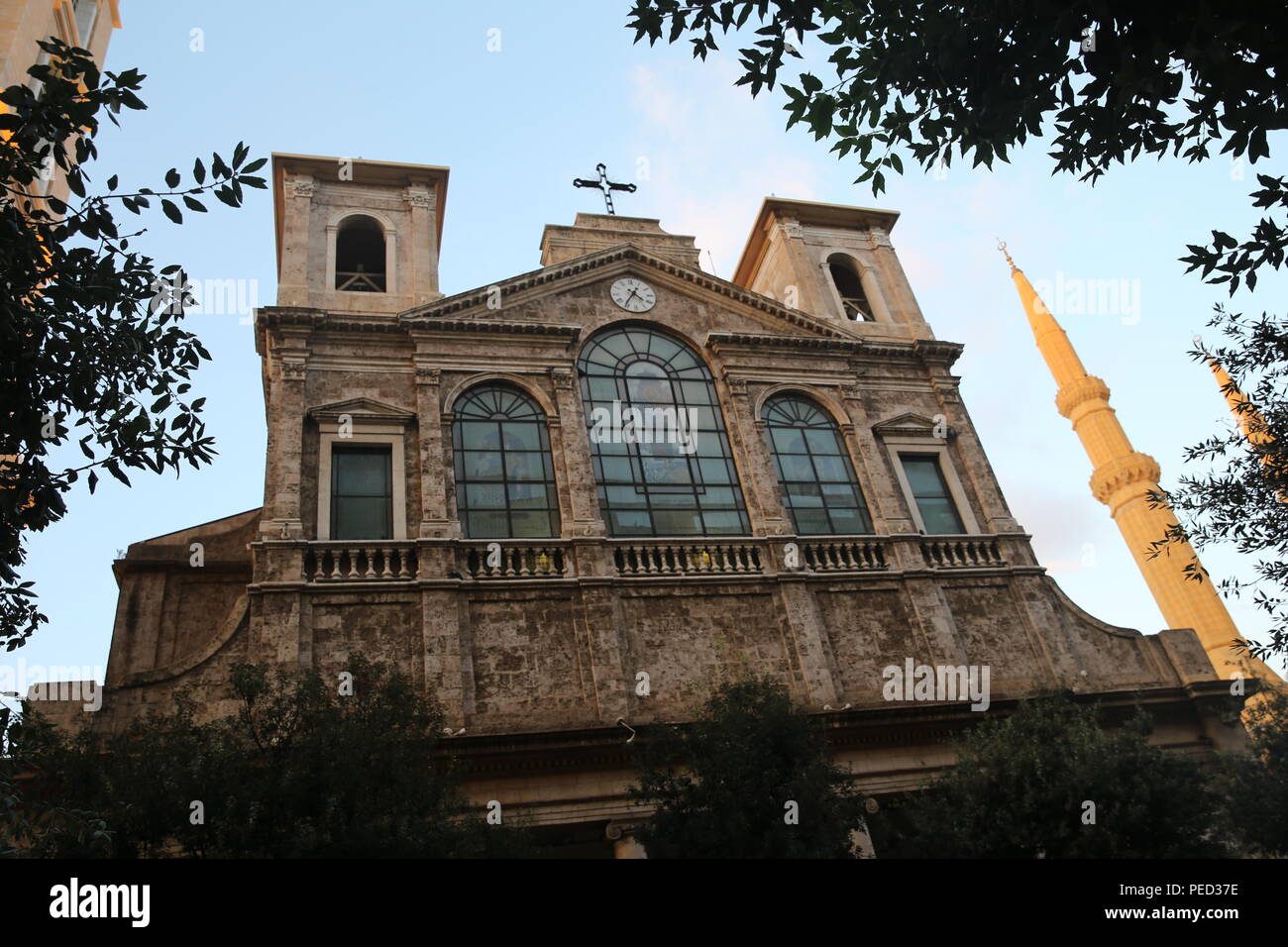 Saint George Maronite Cathedral in Beirut. downtown. It was heavily ...
