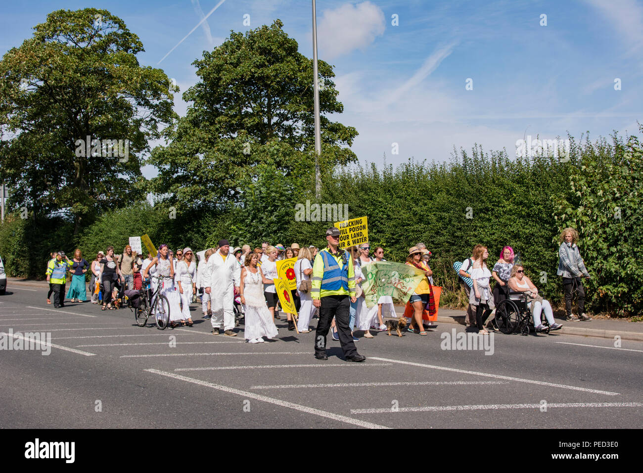 Anti-fracking protests against Cuadrilla at Little Plumpton, Blackpool ...