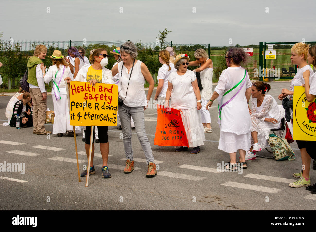Anti-fracking protests against Cuadrilla at Little Plumpton, Blackpool ...