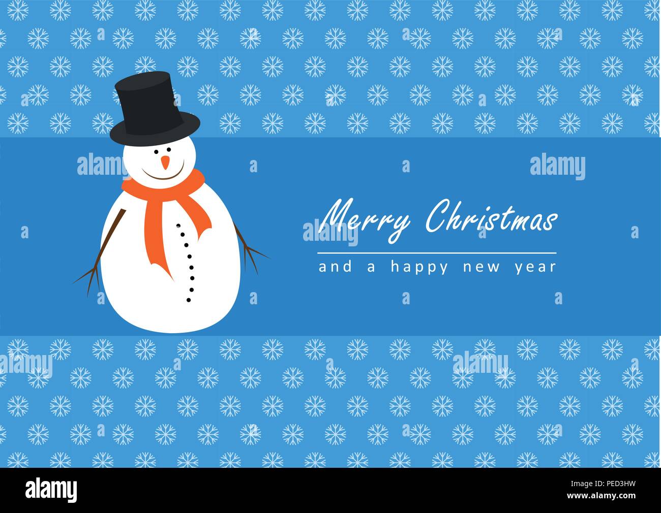 snowman in cold winter postcard vector illustration EPS10 Stock Vector ...