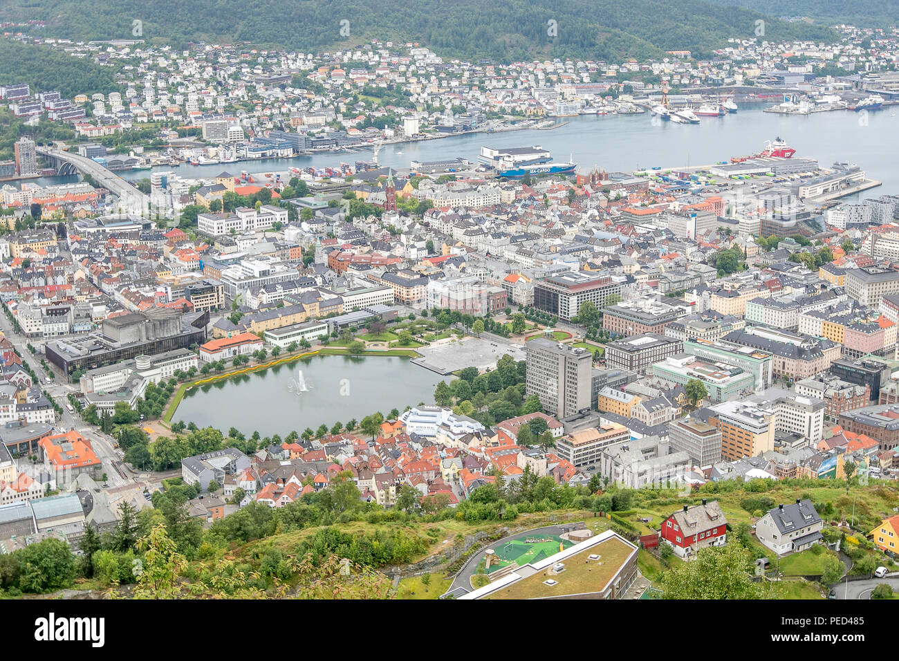 Aerial view of Bergen, Norway Stock Photo - Alamy