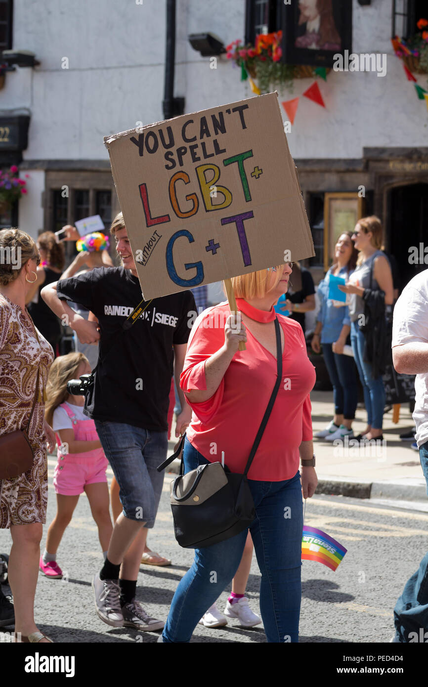 People show their support for the LGBT community on the procession ...