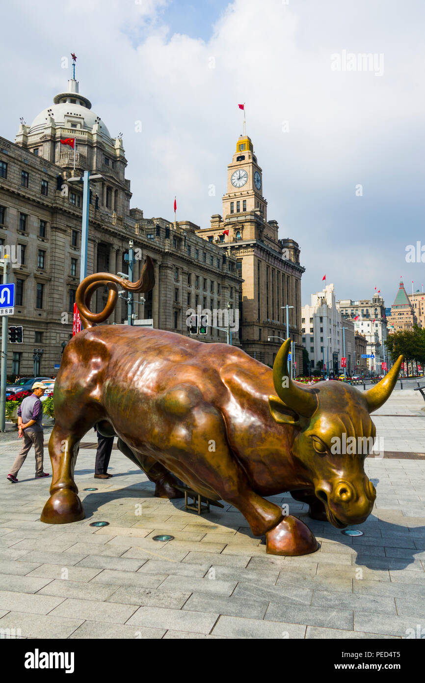 Shanghai Bull Bund Financial district Bull or the Bund Bull artist ...