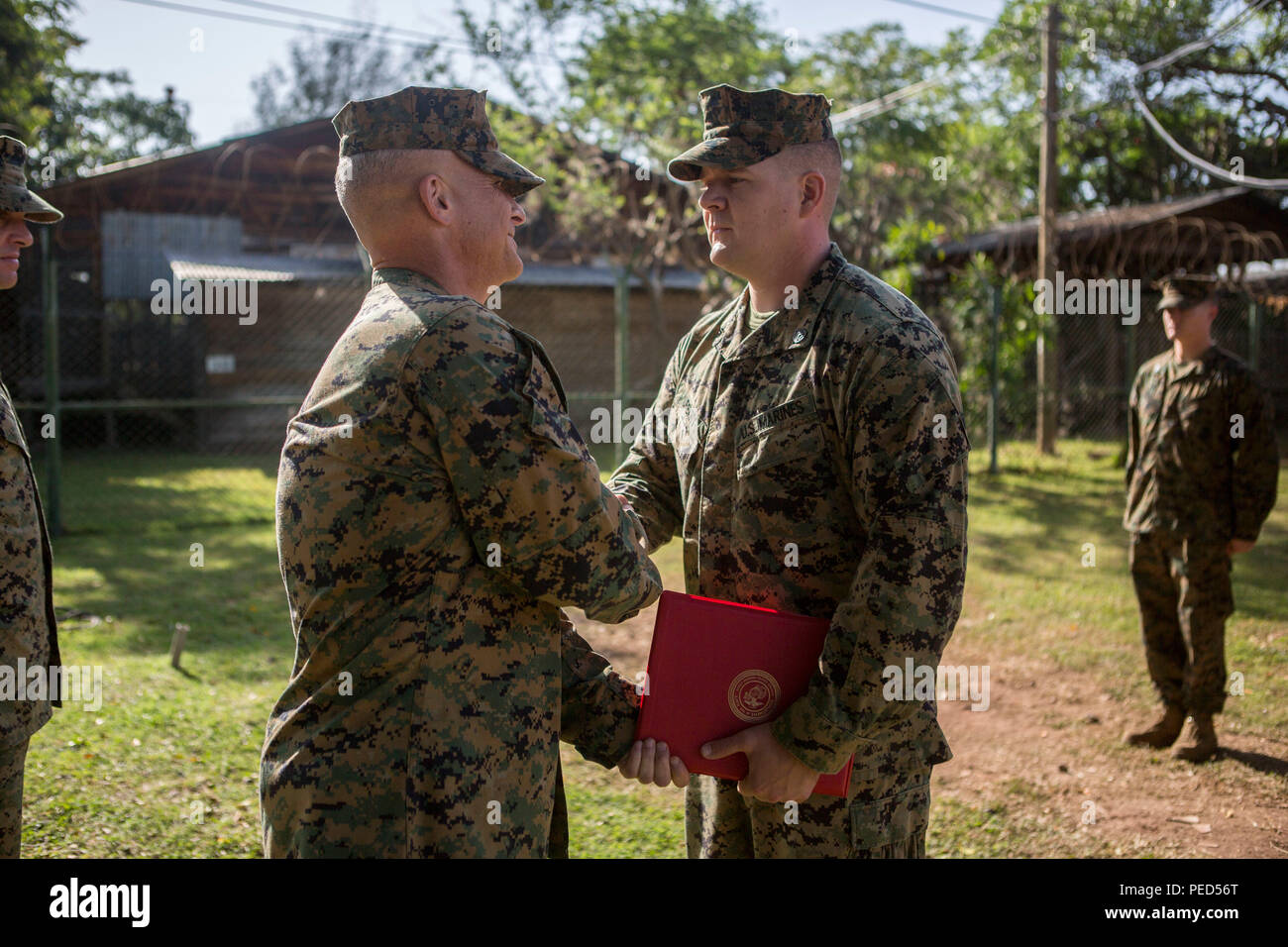 U.S. Marine Corps Lt. Col. David Hudak, left, Special Purpose Marine ...