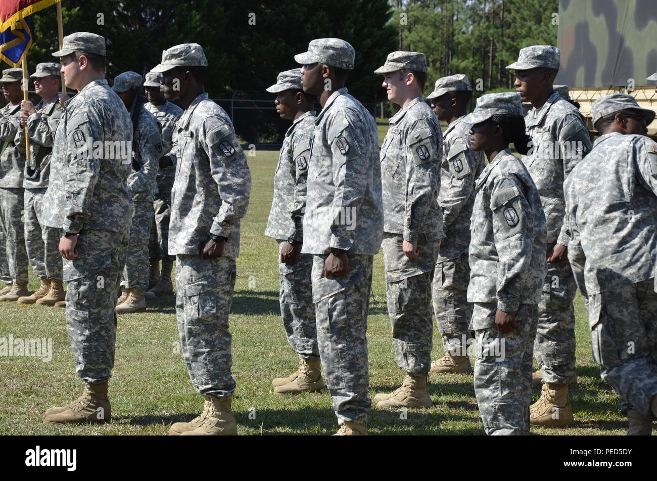 Soldiers with the 1050th Transportation Battalion are presented with ...