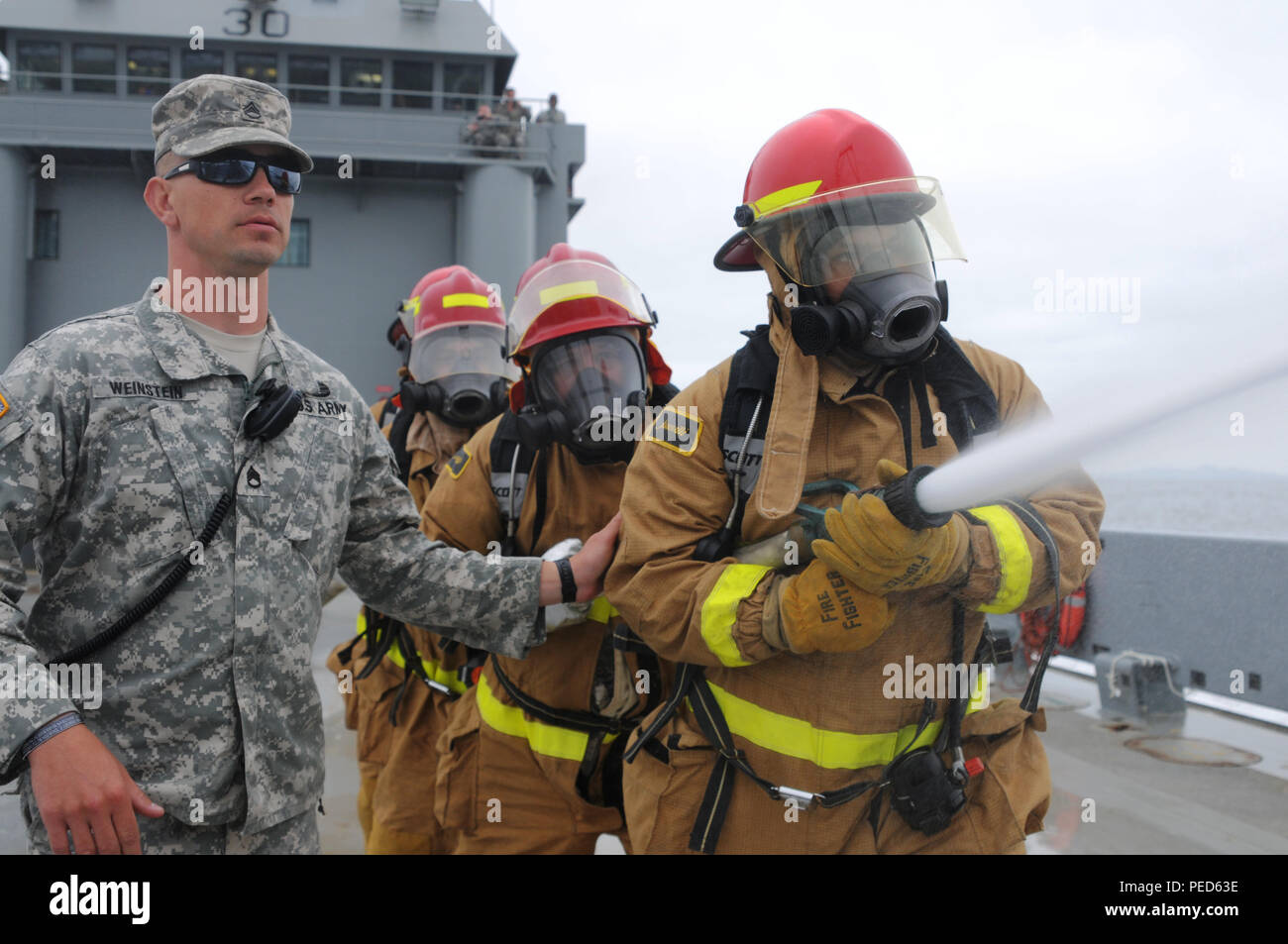 U.S. Army Reserve Staff Sgt. Cory Weinstein, a watercraft operator of ...