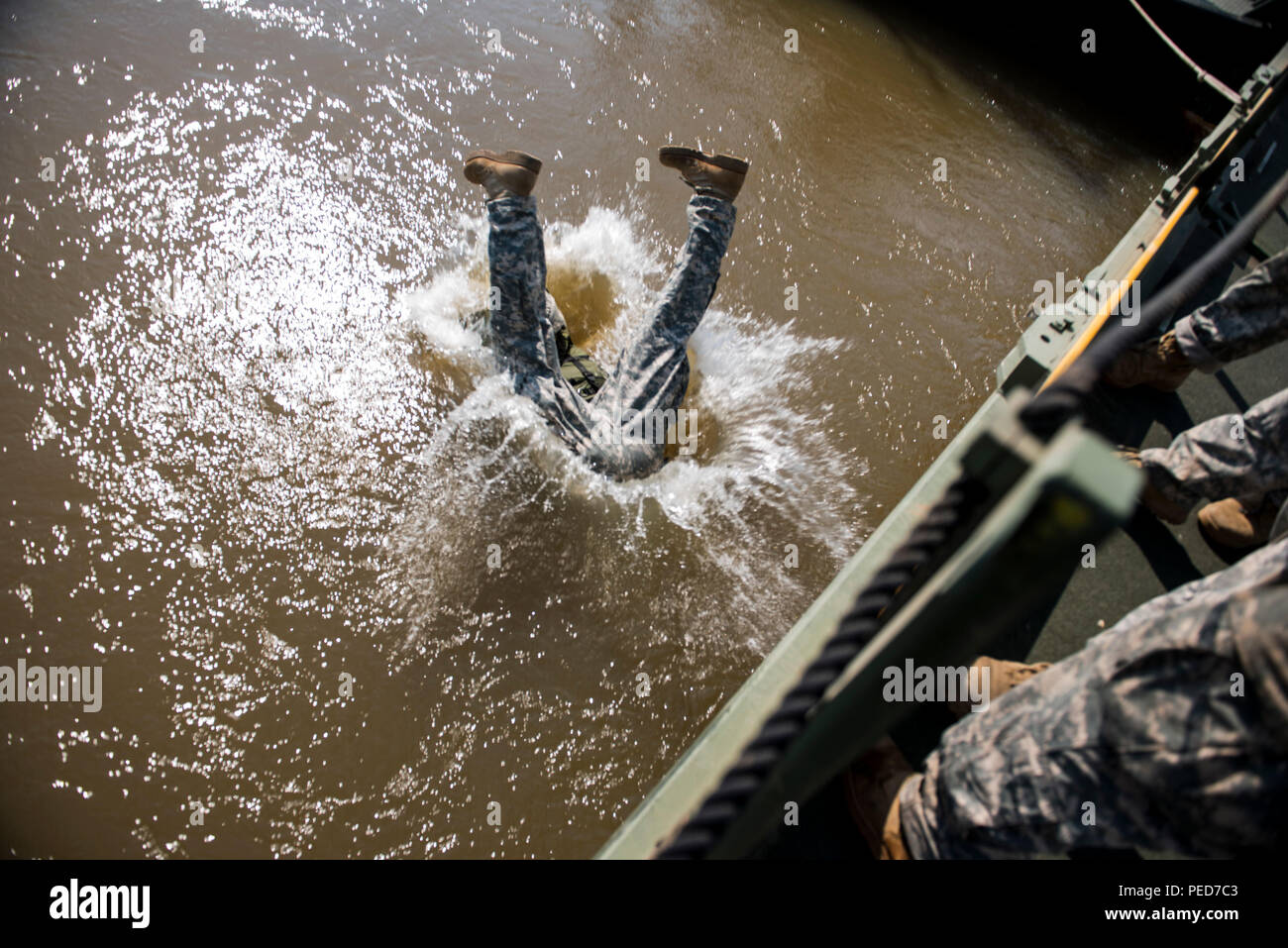 Multi-Role Bridge Soldiers toss one of their officers into the Arkansas ...