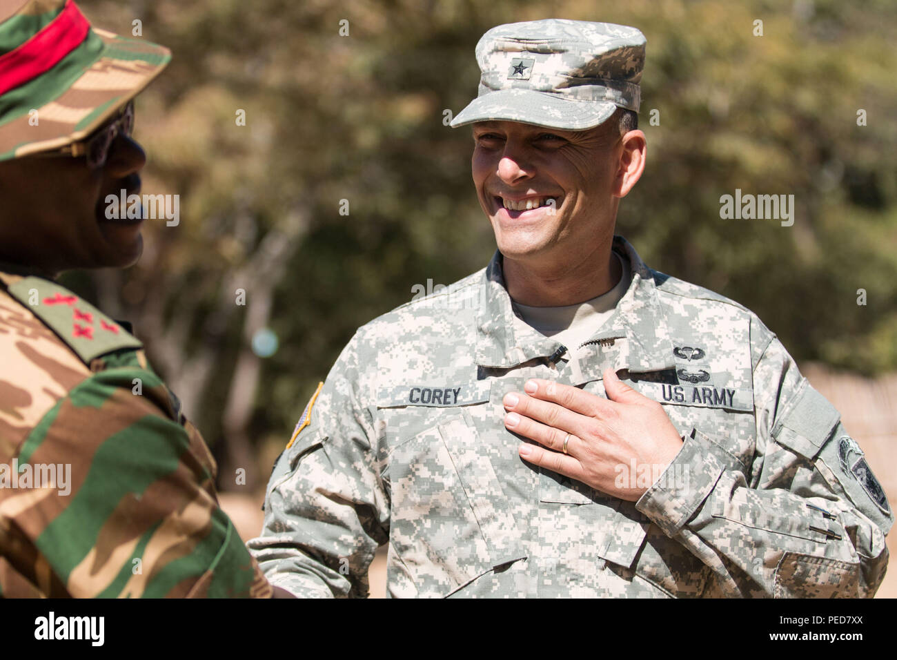 Deputy Commanding General U.S. Army Africa Peter L. Corey builds ...