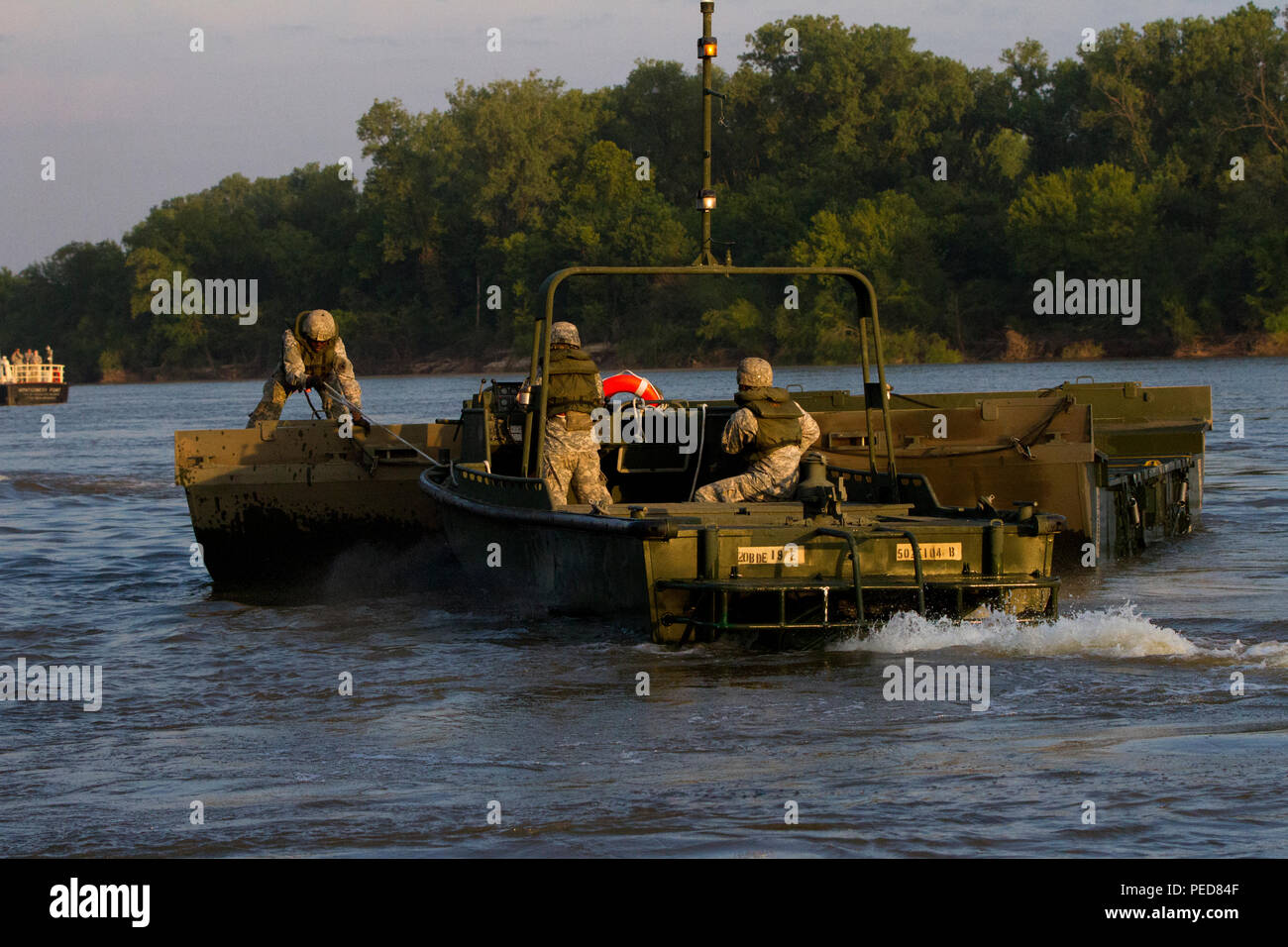 Bridge crew members with the 502nd Engineer Company (Multi-Role Bridge ...