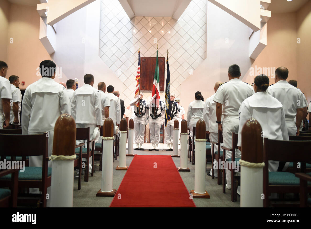 150805-N-XT273-210 NAPLES, Italy (Aug. 5, 2015) Members of the Navy ...