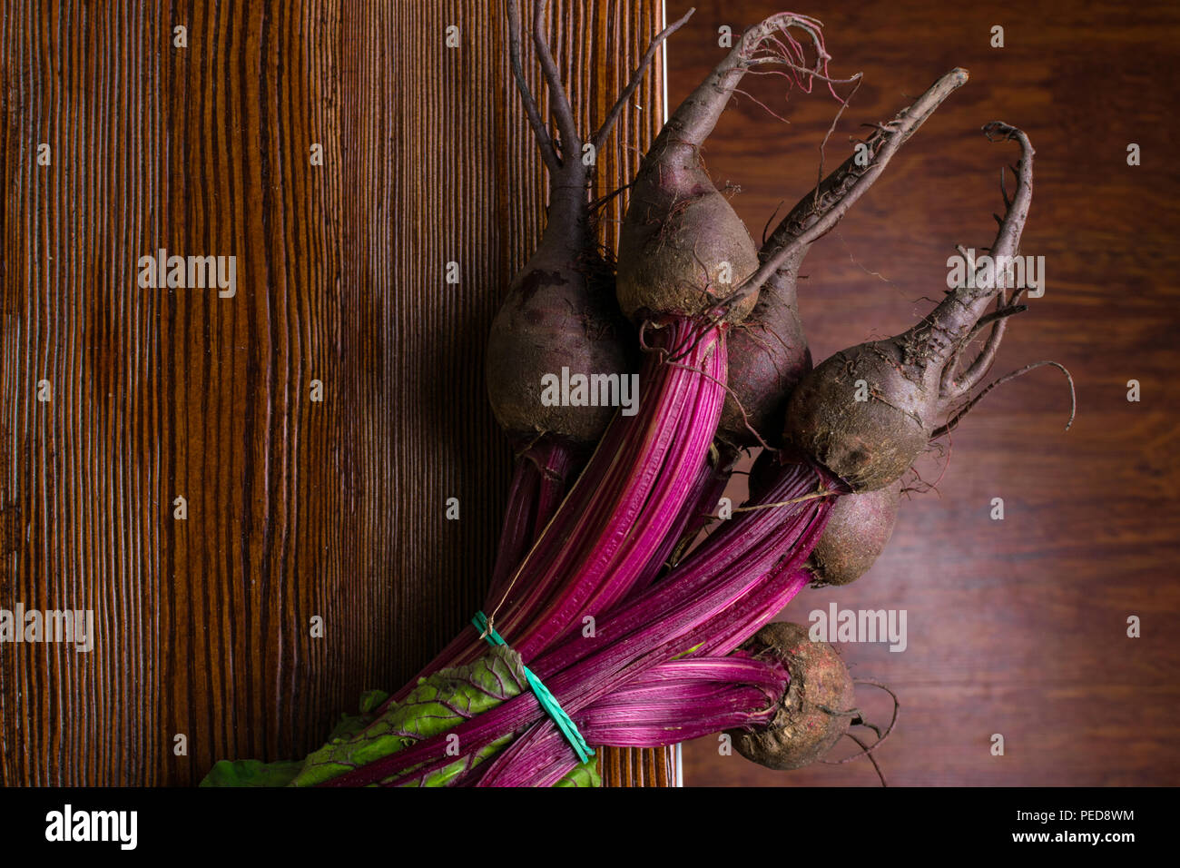 Red organic bunch Beetroot with herbage green leaves with foliage, on ...