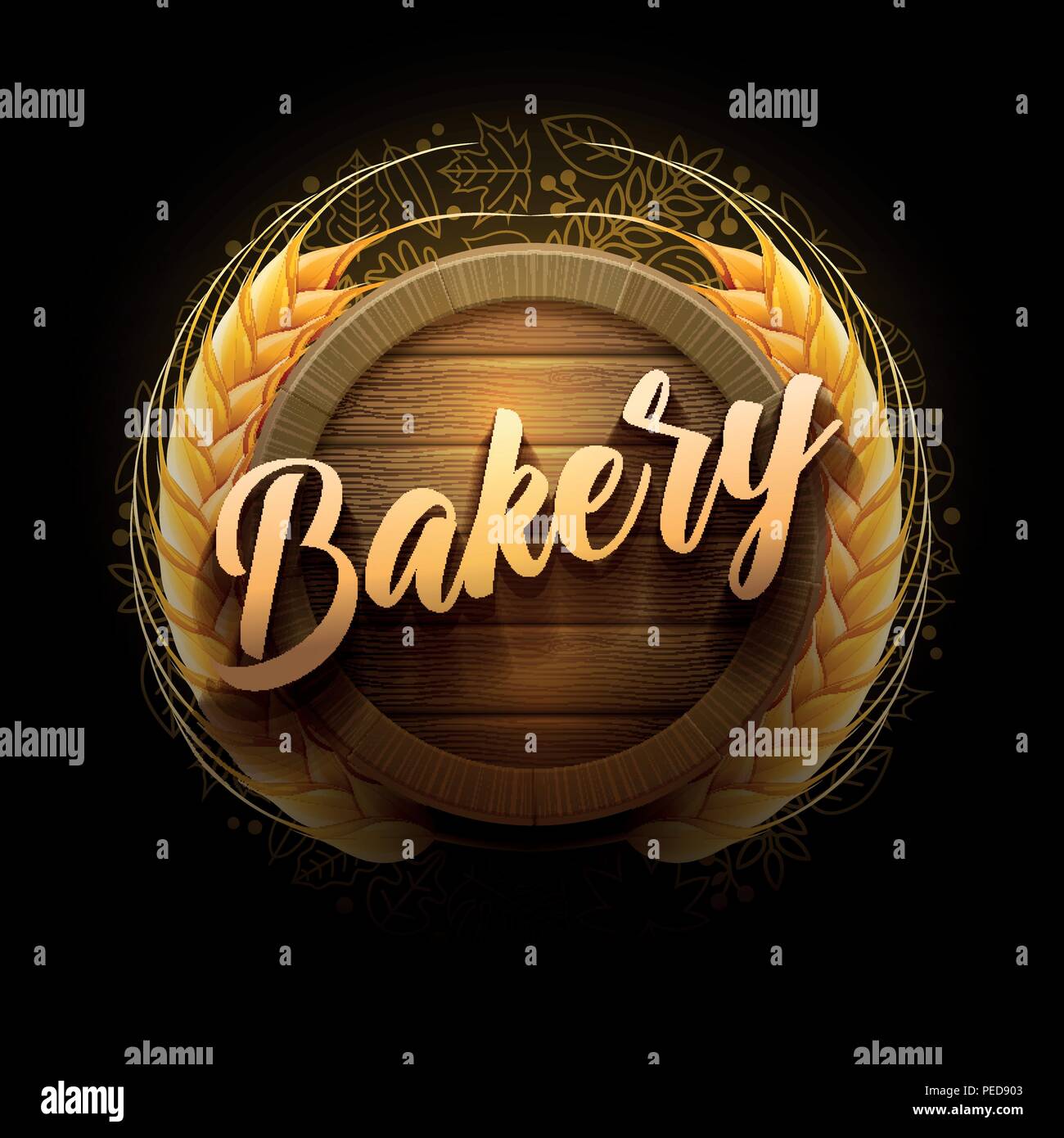 Vector illustration of Wooden Bakery Signboard. Elements are layered ...