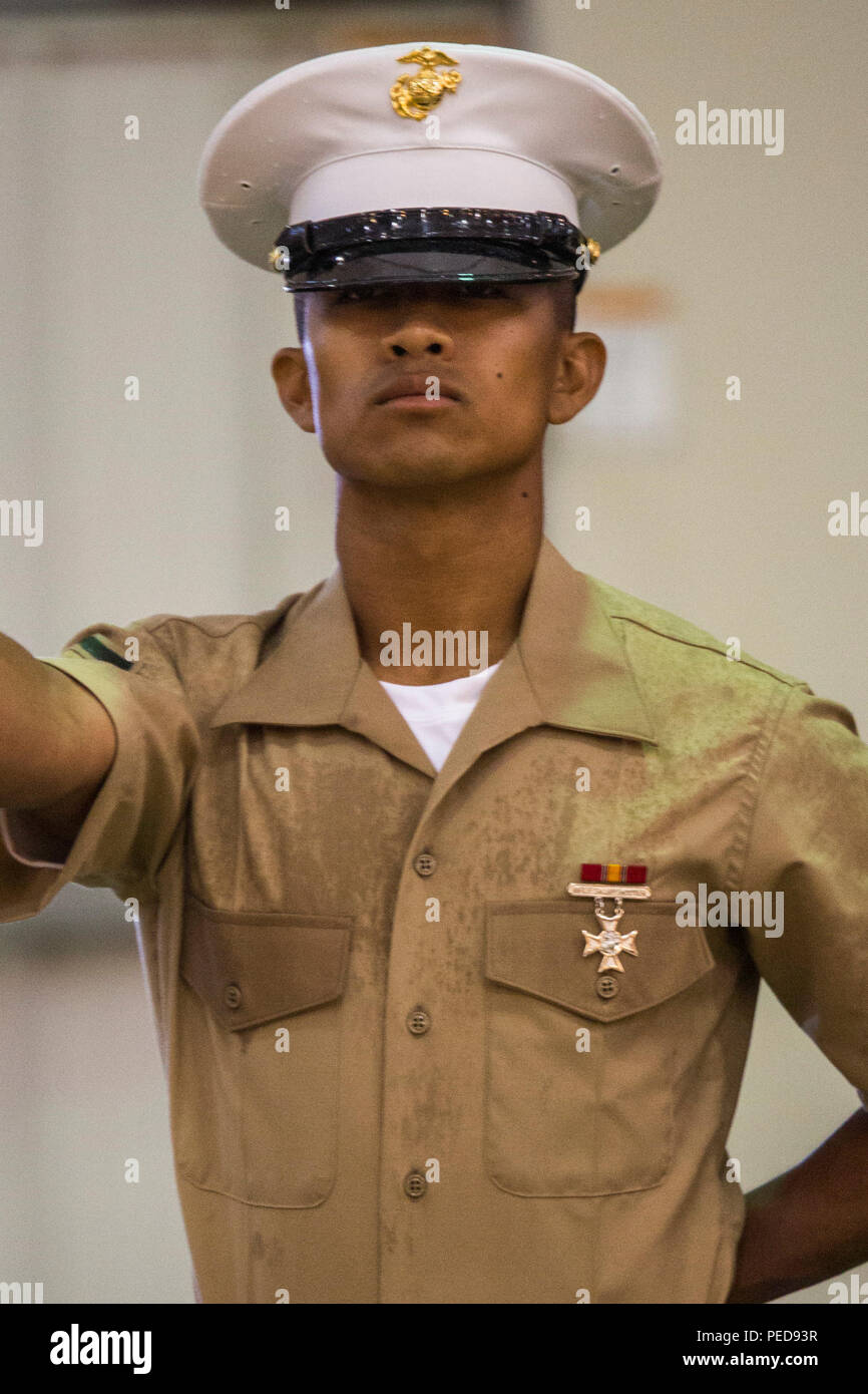 Pfc. Steven A. Cruz, honor graduate for Platoon 2058, Hotel Company ...