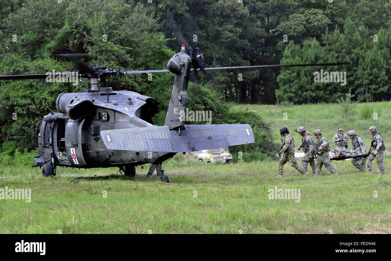 Iowa Army National Guard Soldiers load a casualty into a UH-60 Black ...