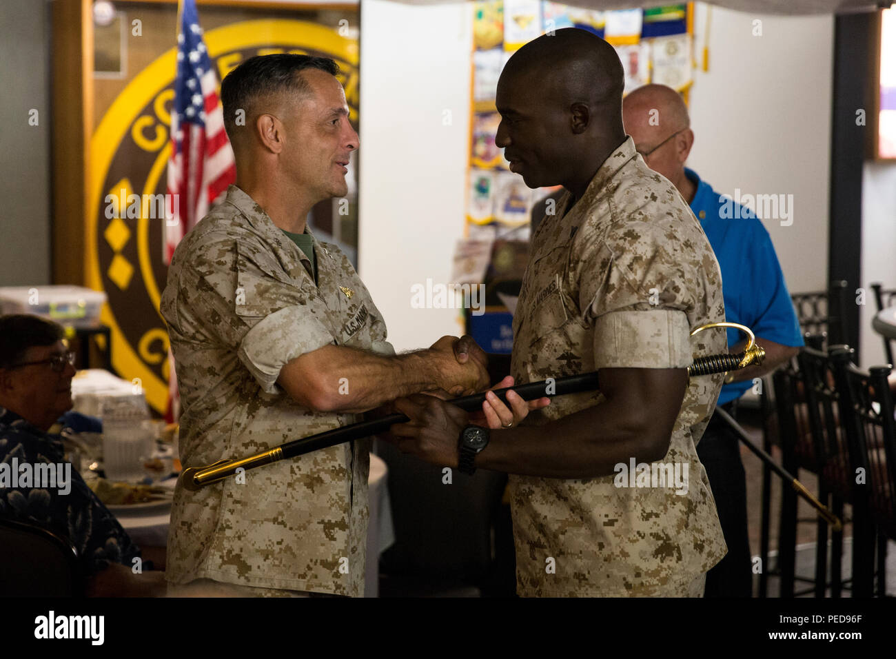Maj. Gen. Michael Rocco, left, commanding general of 3rd Marine ...