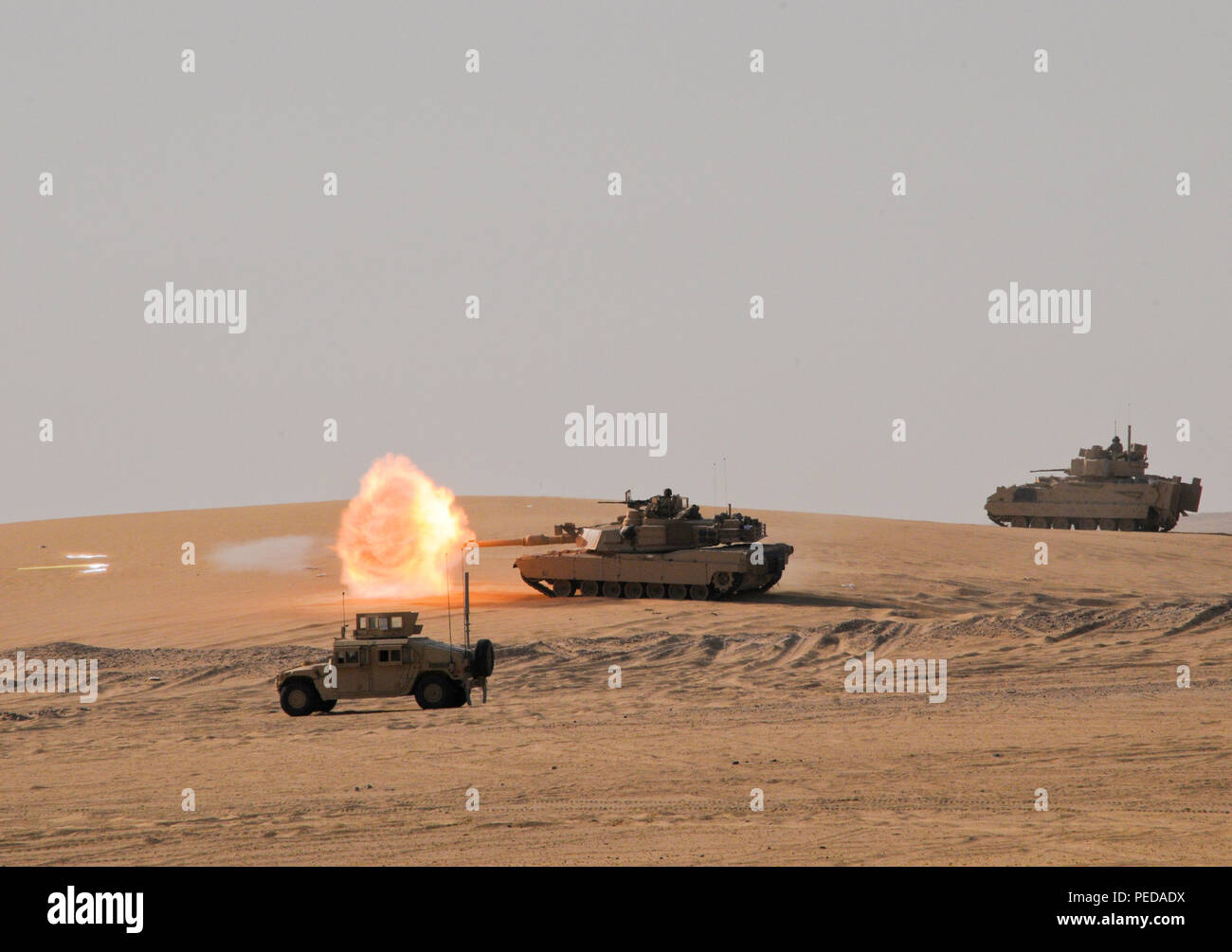 An M1A2 Abram’s main battle tank crew, assigned to 1st Battalion, 68th ...