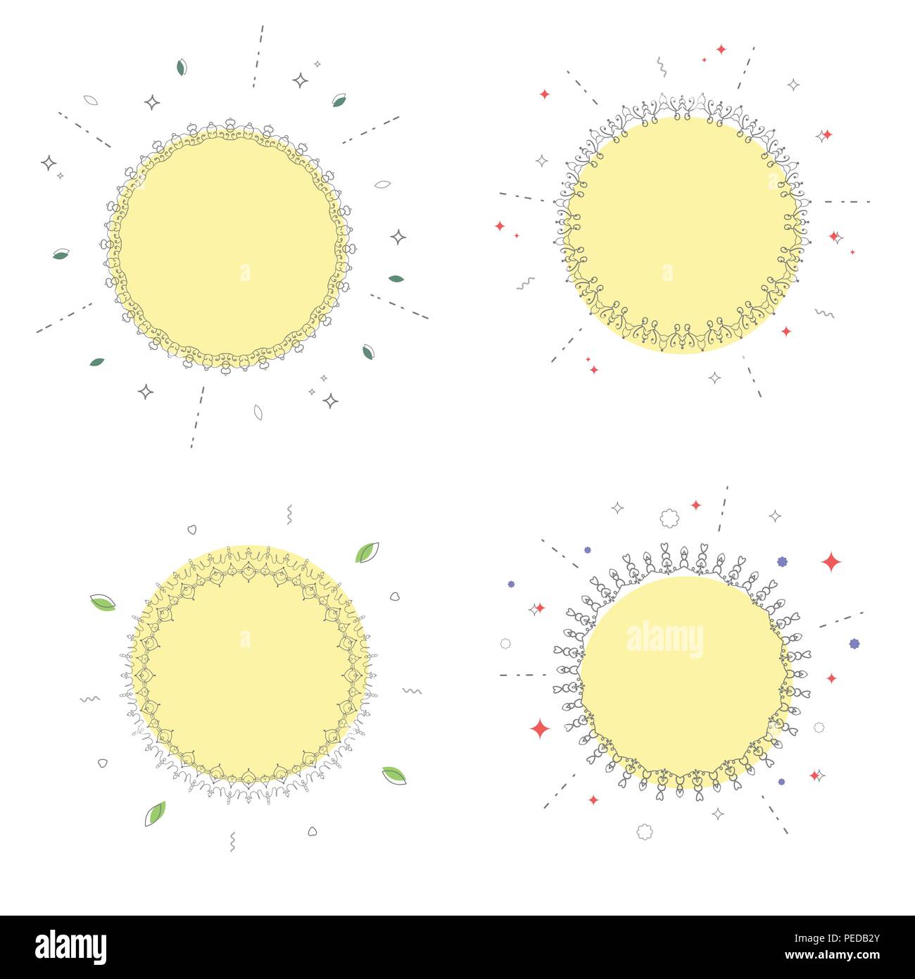 Set of round frames. Memphis style. Element for graphic design - poster ...