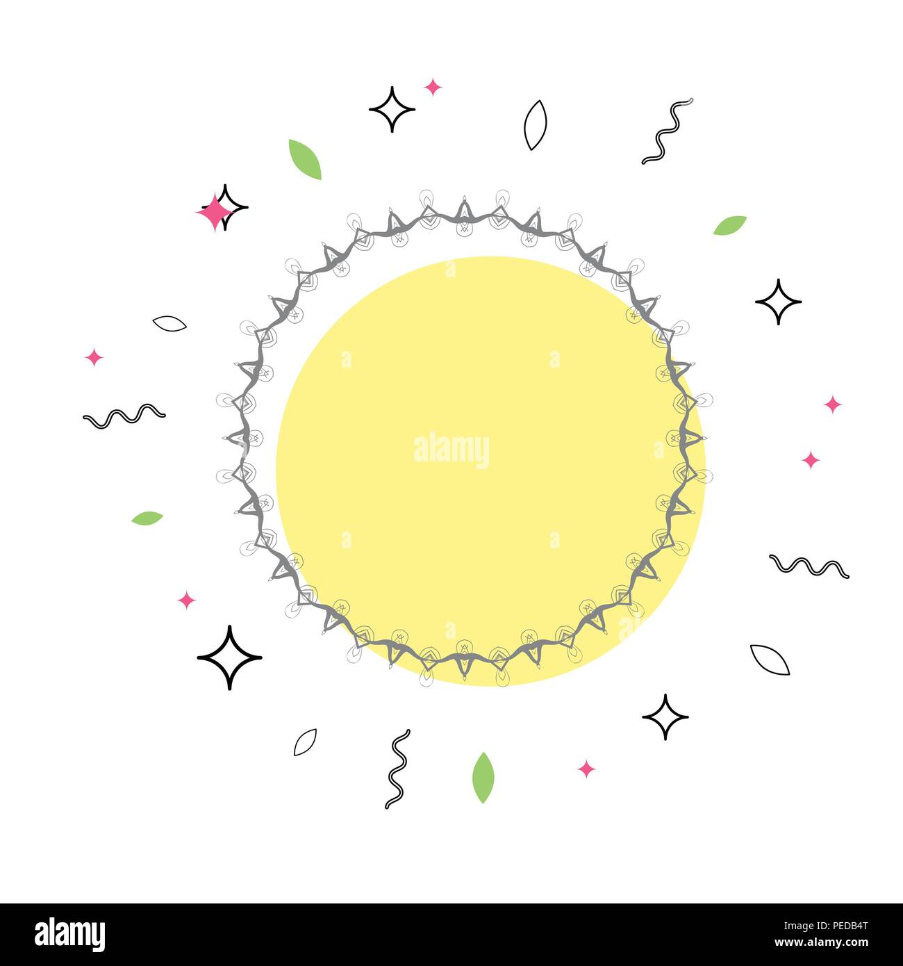 Round frame. Memphis style. Element for graphic design - poster, flyer ...