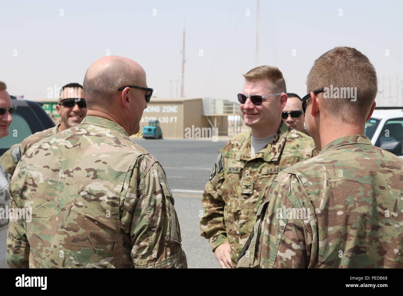 Col. Ronald Beckham (right), commander, 185th Theater Aviation Brigade ...