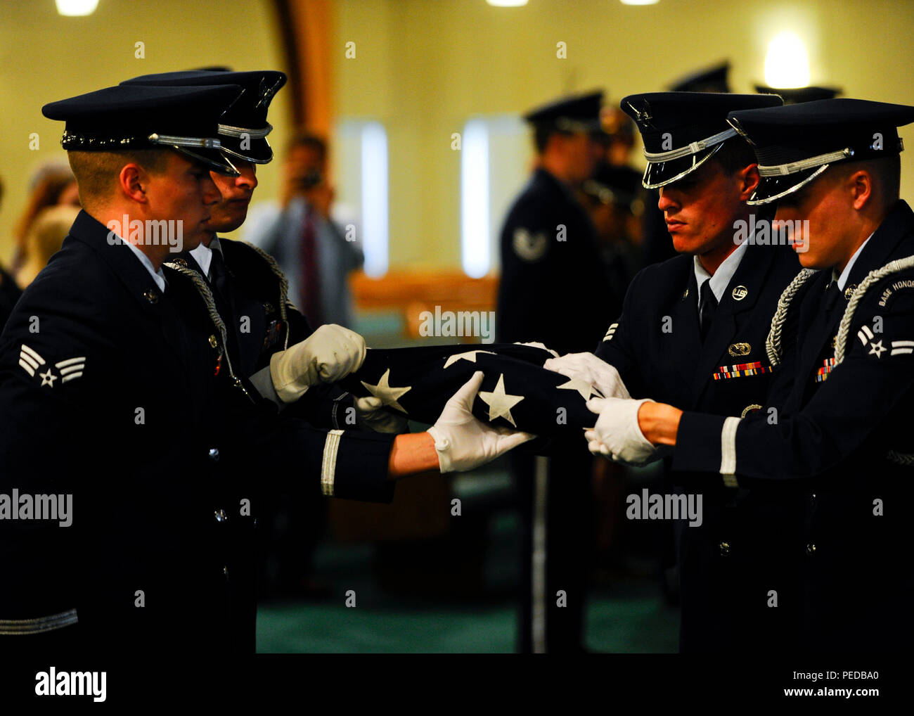 Honor guardsmen from the 22nd Air Refueling Wing and 184th Intelligence ...