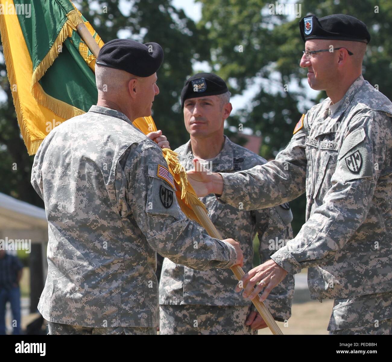 Col. Zane Jones (left), outgoing commander of the 18th Military Police ...