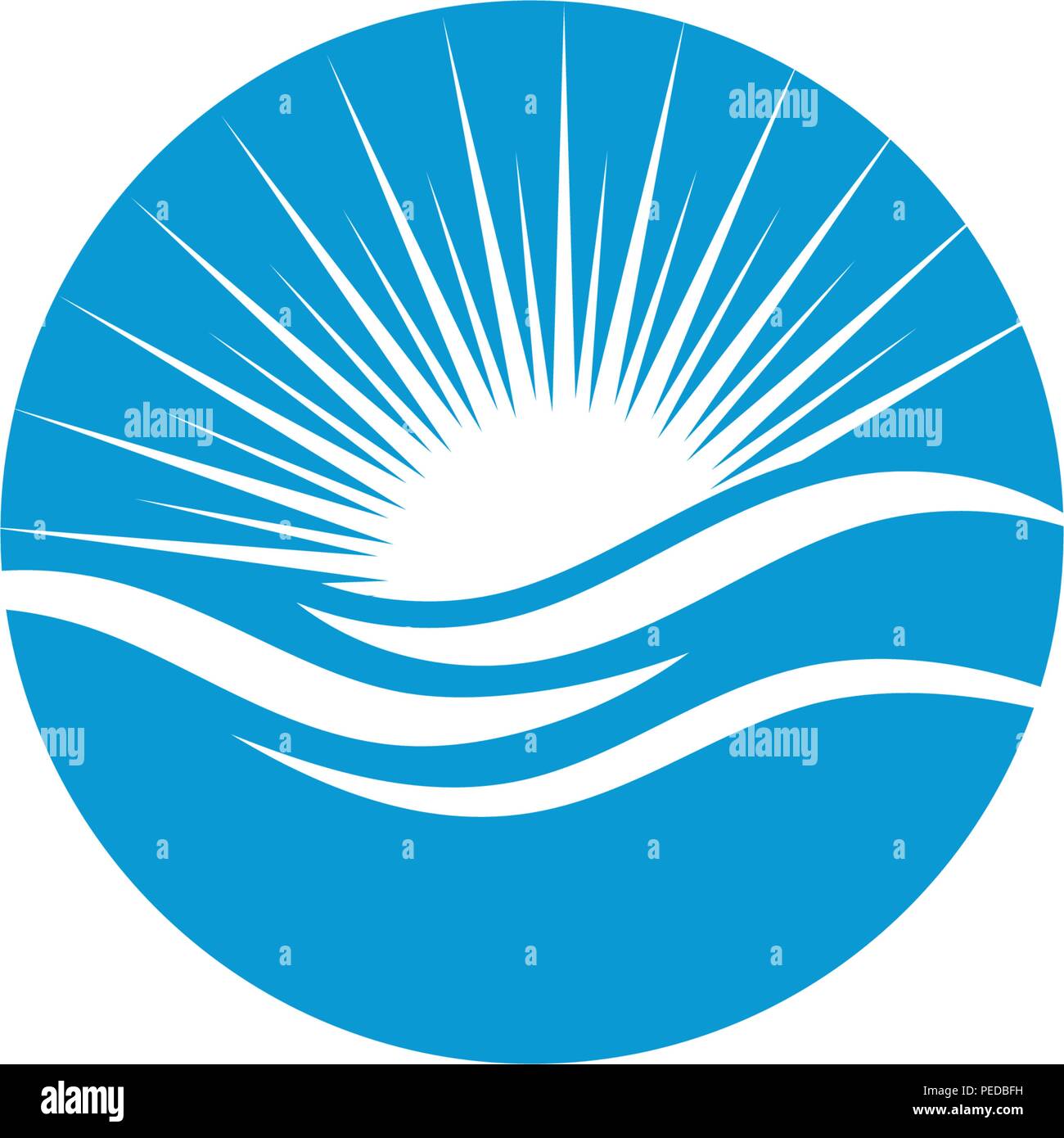 Sun With Water wave icon vector illustration design logo template Stock ...