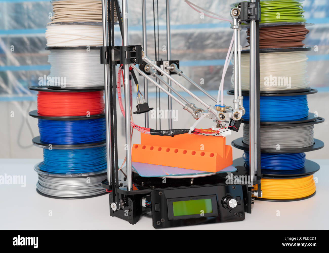 color plastic PLA and ABS filament for printing on a 3D printer Stock ...