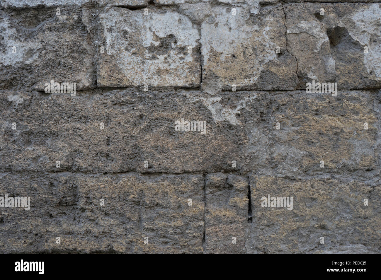 Old brick wall of loose shell rock. For network and design Stock Photo ...