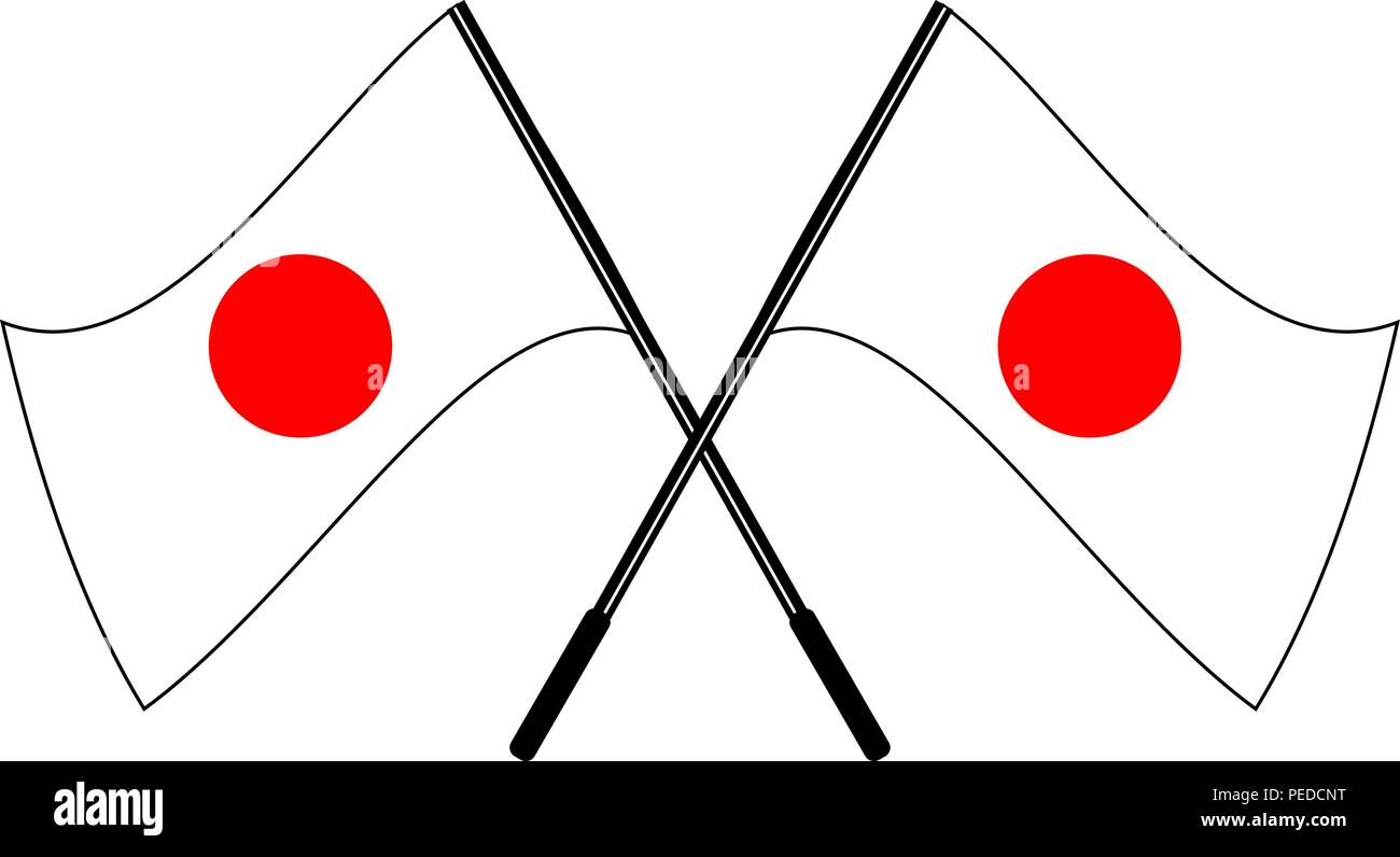 Flag of Japan with red rays. Stylization of japanese national banner ...