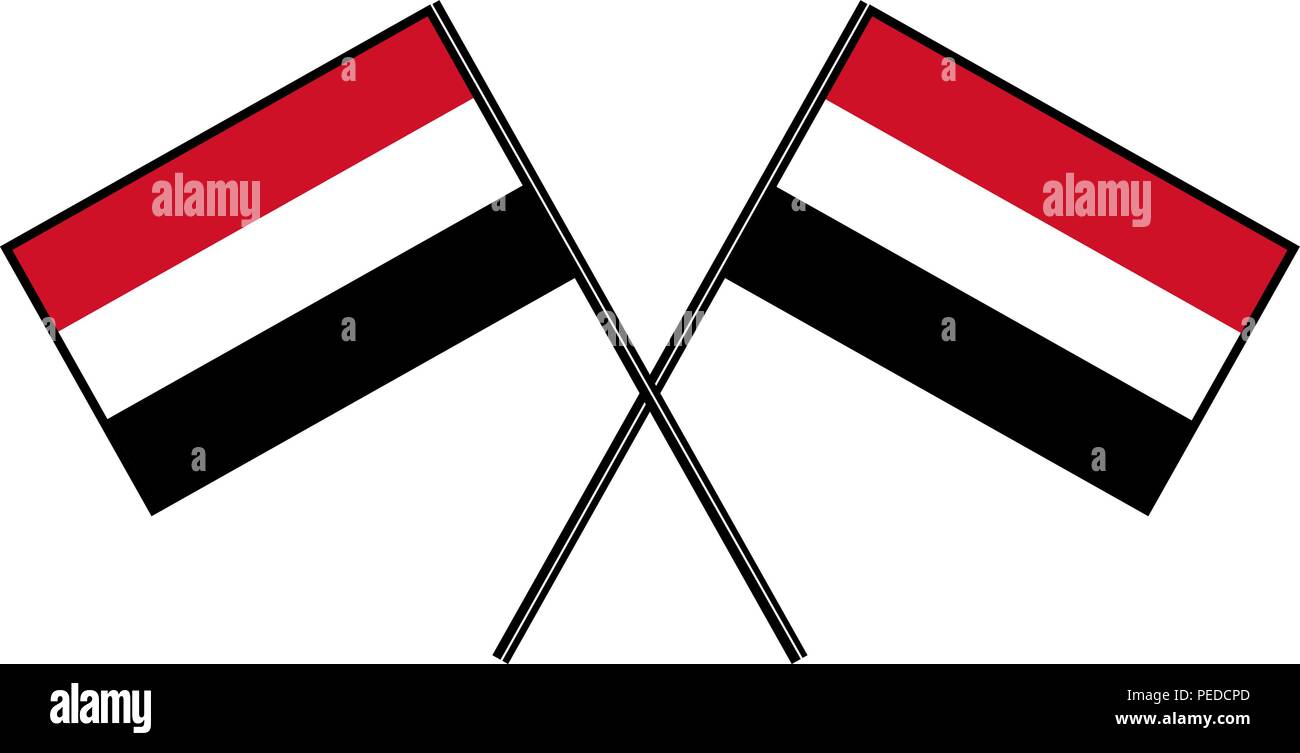 Flag of Yemen. Stylization of national banner. Simple vector ...