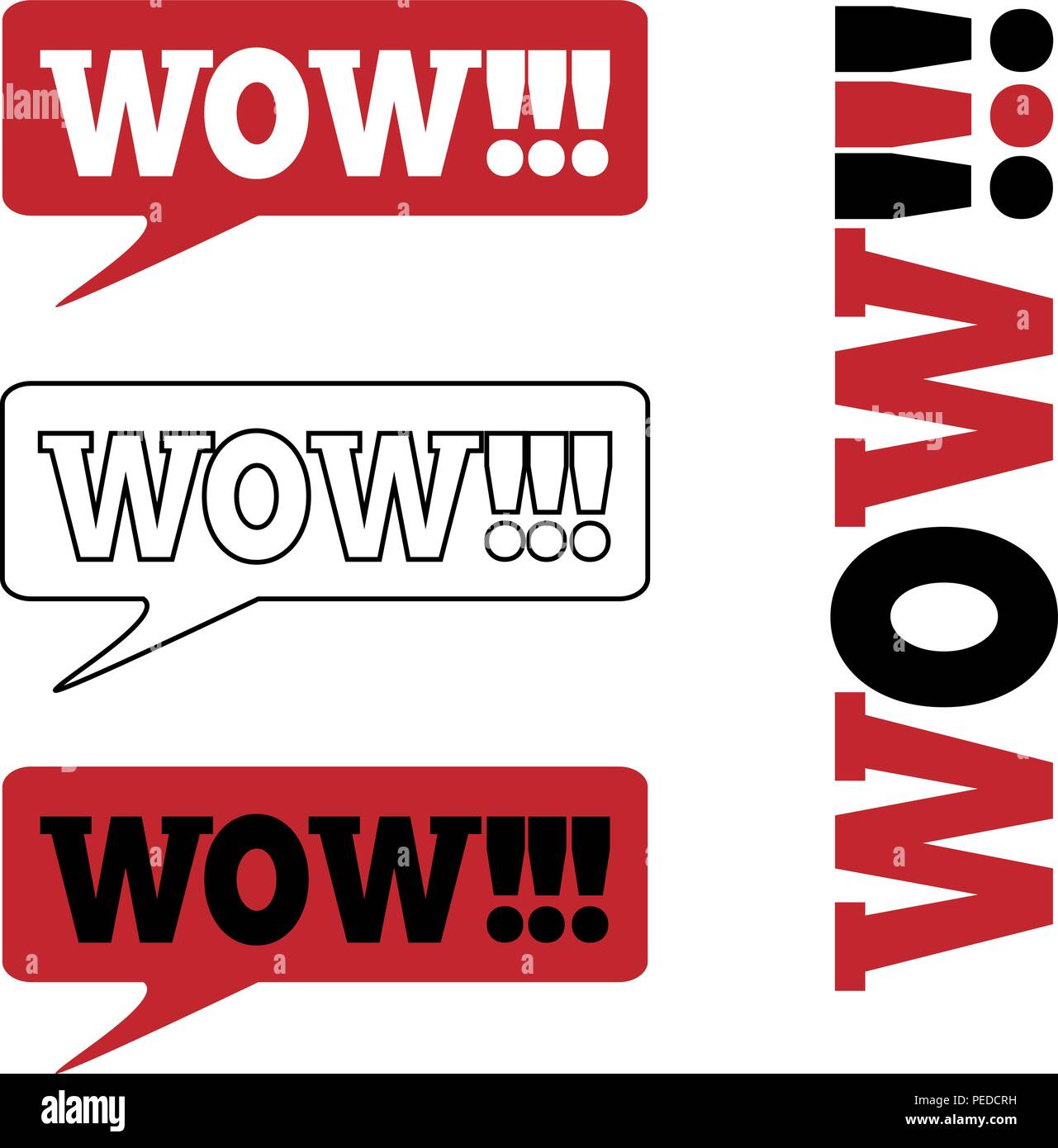 WOW Message bubble with emotional text Wow Retro speech bubbles set ...