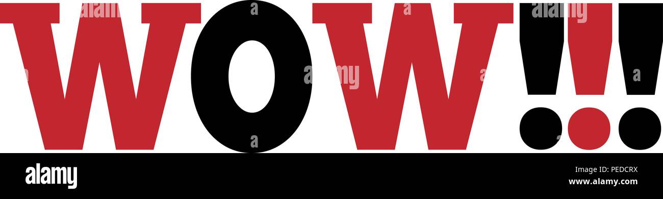 WOW Message bubble with emotional text Wow Retro speech bubble with red ...