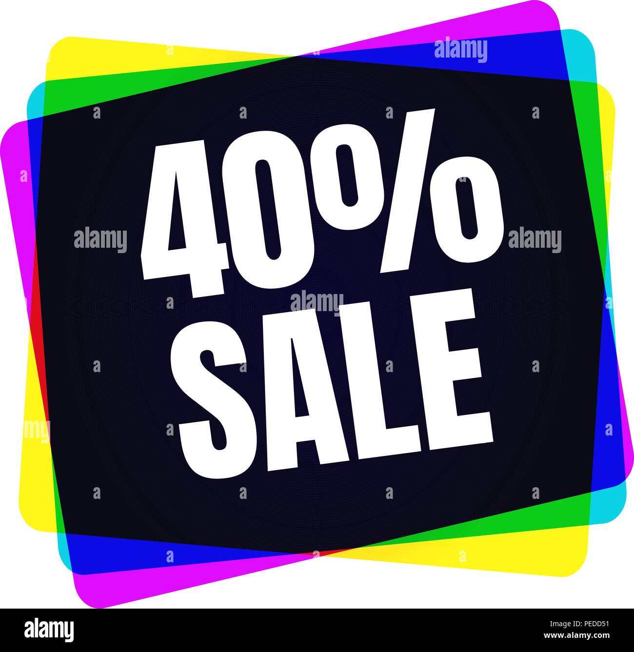 Special offer sale tag. 40 percent discount symbol retail. Colorful ...