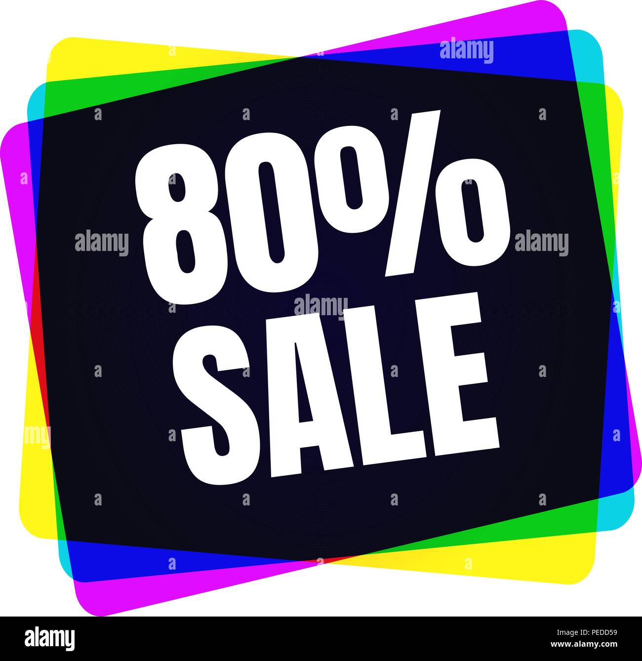 Special offer sale tag. 80 percent discount symbol retail. Colorful ...
