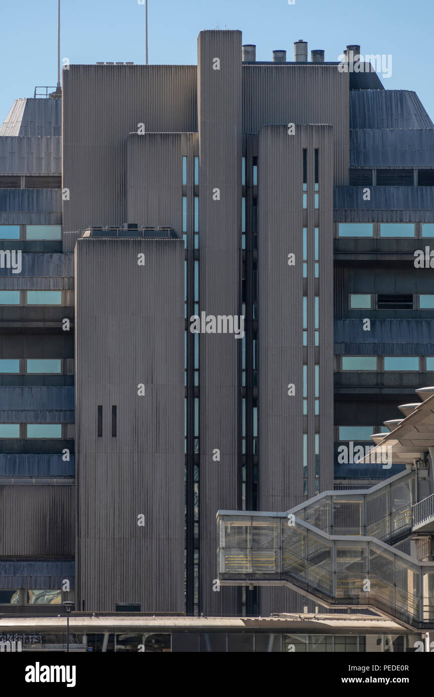 Brutalist concrete Sampson House, next to Blackfriar's Bridge on the ...